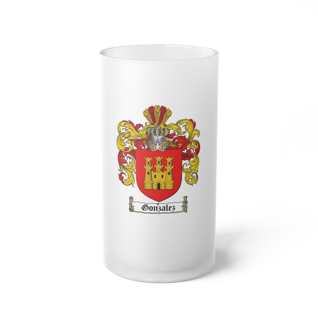 Gonzalez Family Familia Heraldry Emblem Standard Coat of Arms Frosted ...