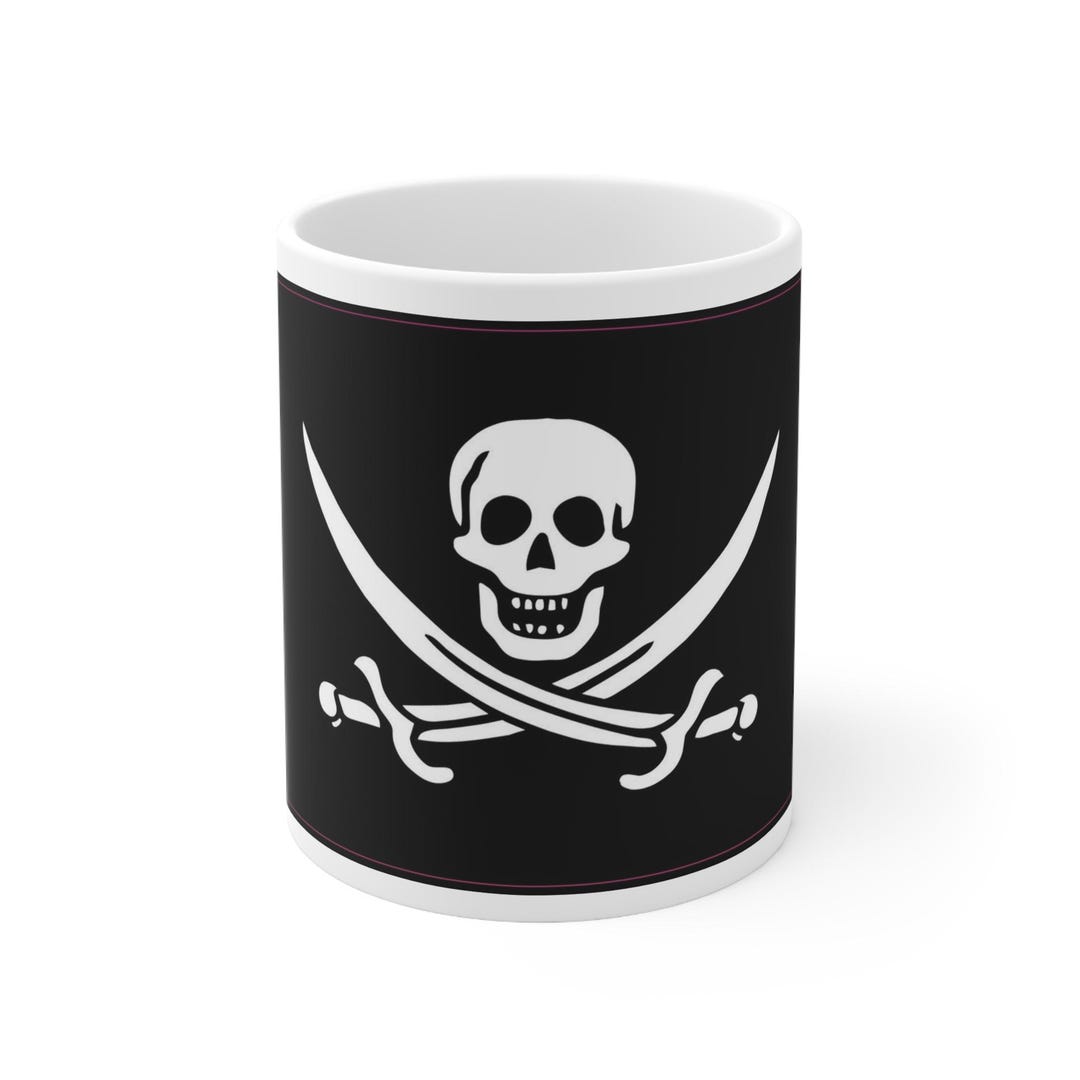 Jolly Roger Pirate Flag Emblem Standard Skull and Cutlass Blackbeard ...