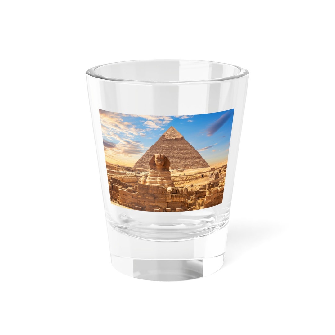 Ancient Egypt Sphinx and Pyramids at the Giza Plateau Cairo Shot Glass ...