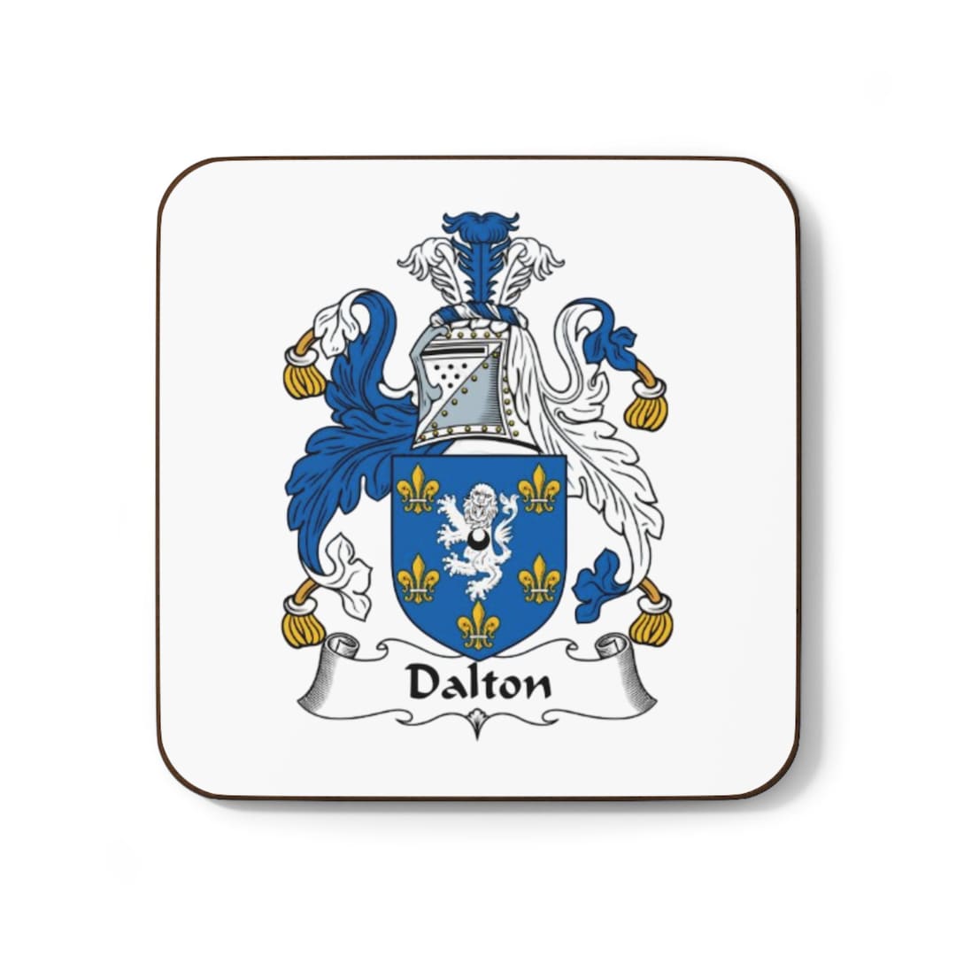 Dalton Coat of Arms Coaster Family Crest Heraldry Emblem Tree Genealogy ...
