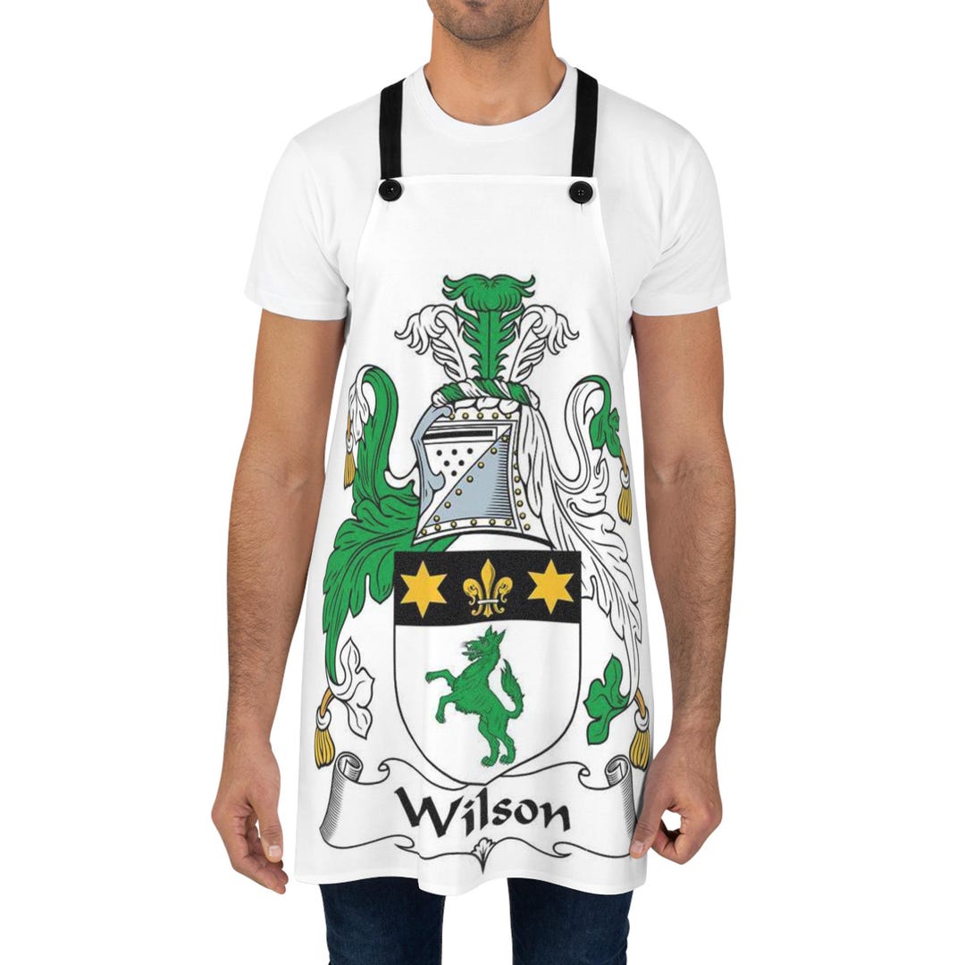 Wilson Family Heraldry Latin Name Familia Coat of Arms Surname Apron ...