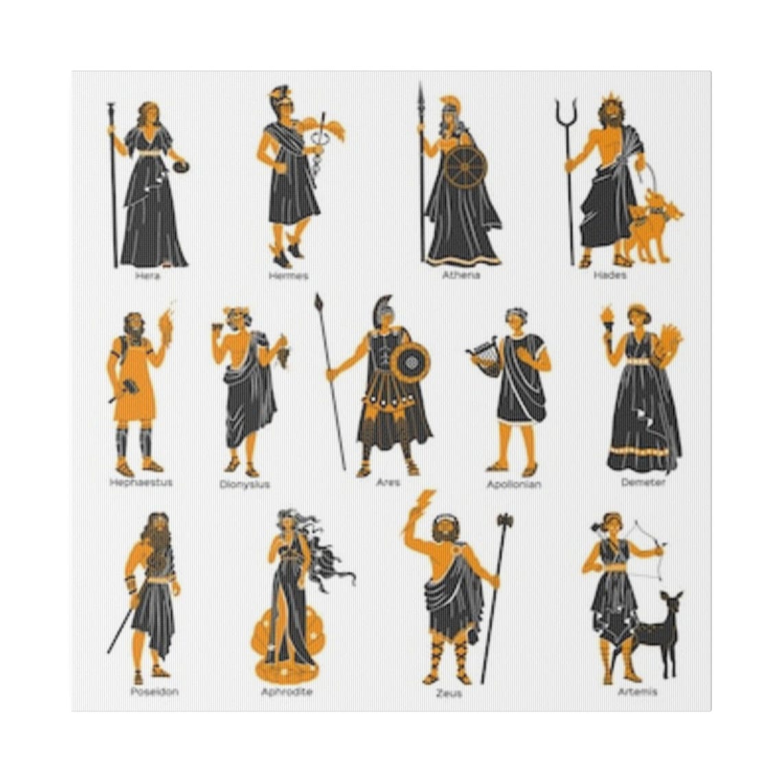 Ancient Greek Gods & Goddesses Mount Olympus Olympia Zeus Hera Athena ...