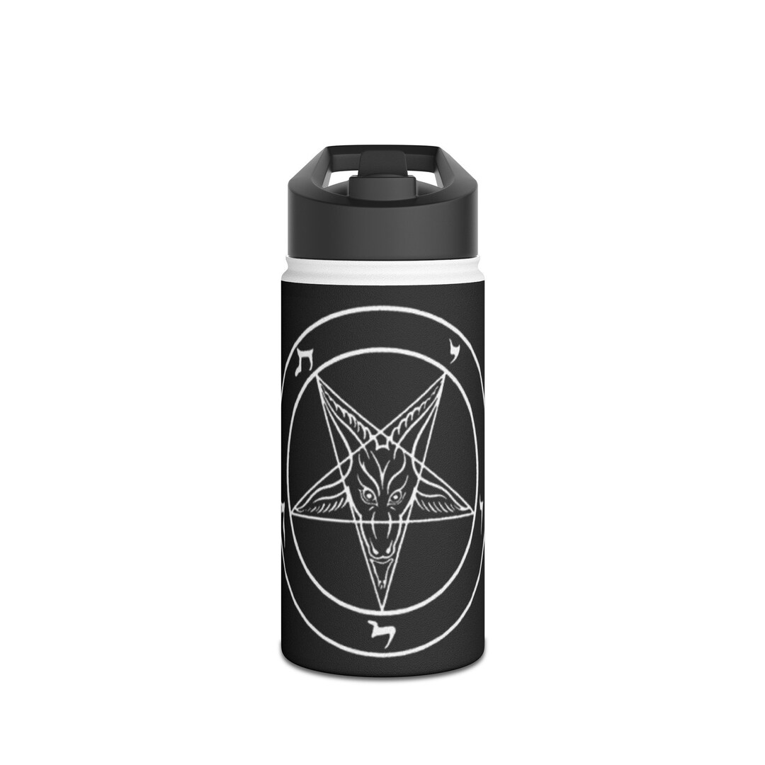 Baphomet Church of Satan Cooking Satanic Cook Devil Water Bottle Black ...