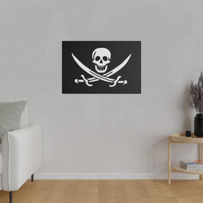 Jolly Roger Pirate Flag Emblem Standard Skull and Cutlass Blackbeard ...