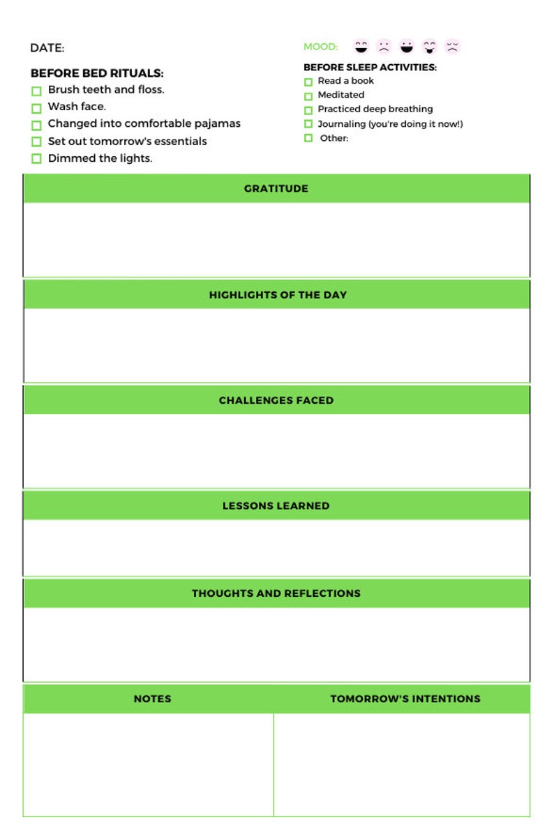 Bedtime Routine Chart Bedtime Routine, Nightly Ritual, Template ...