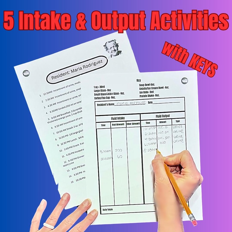 Intake and Output Activity for Nurse Aides (cnas) - Etsy