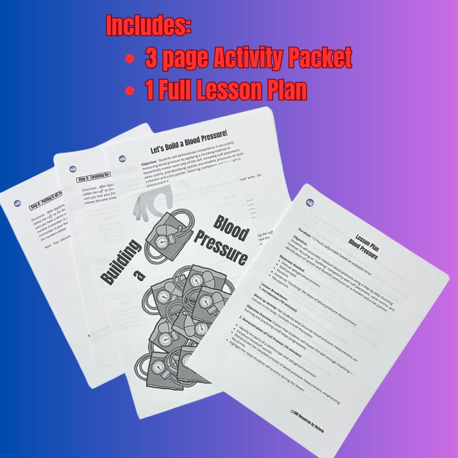 Blood Pressure Skill Full Lesson Plan and Lab Activity for Nurse Aides ...