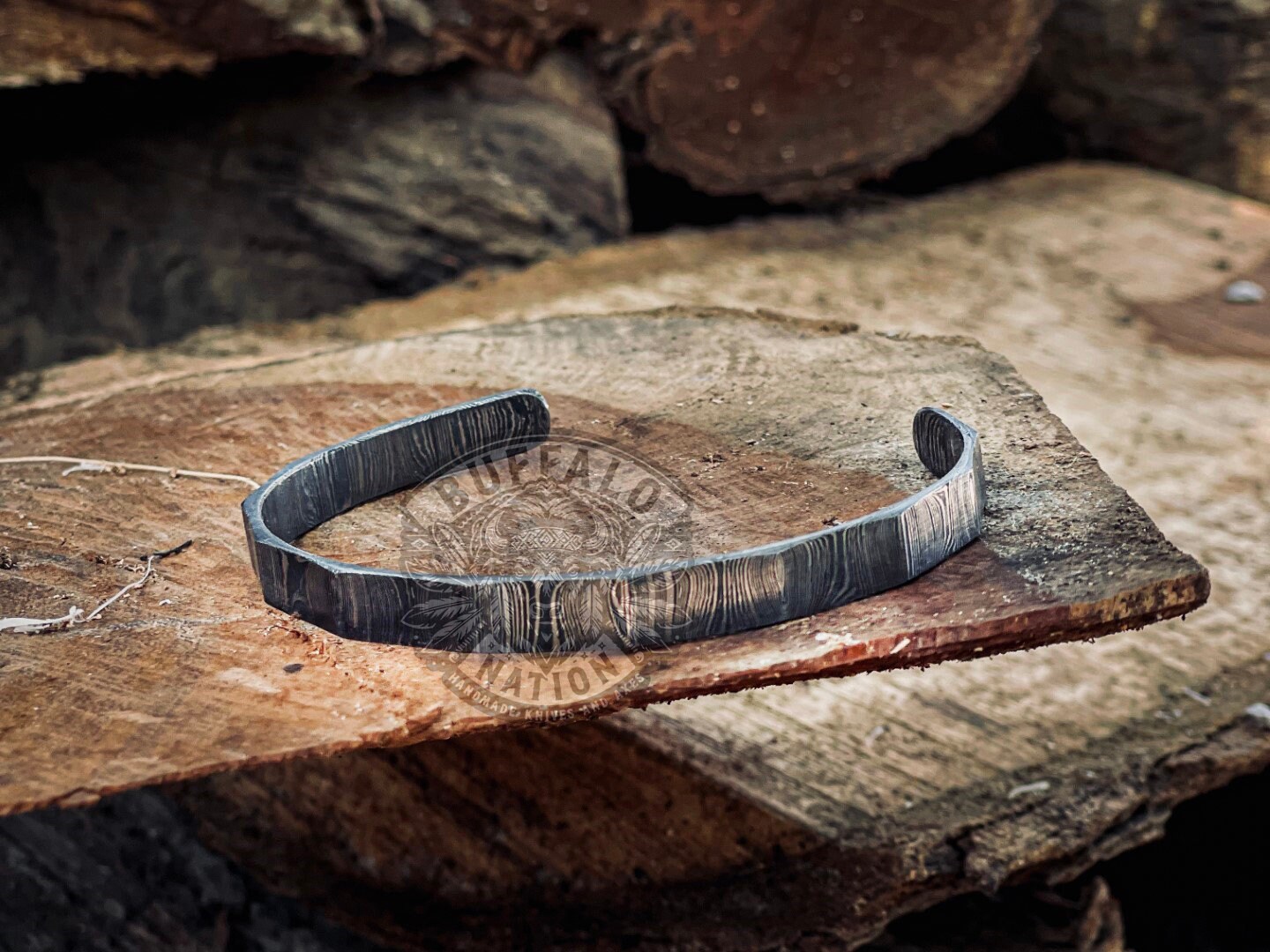 Hand Forged Damascus Bracelet, Damascus Steel, Viking Oath Bracelet ...