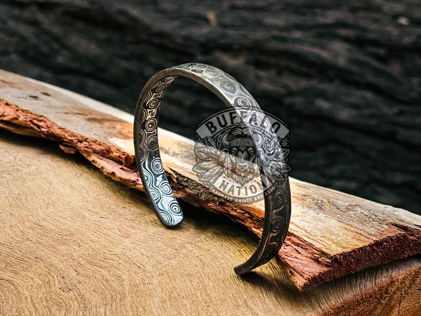 Hand Forged Damascus Bracelet, Damascus Steel, Viking Oath Bracelet ...