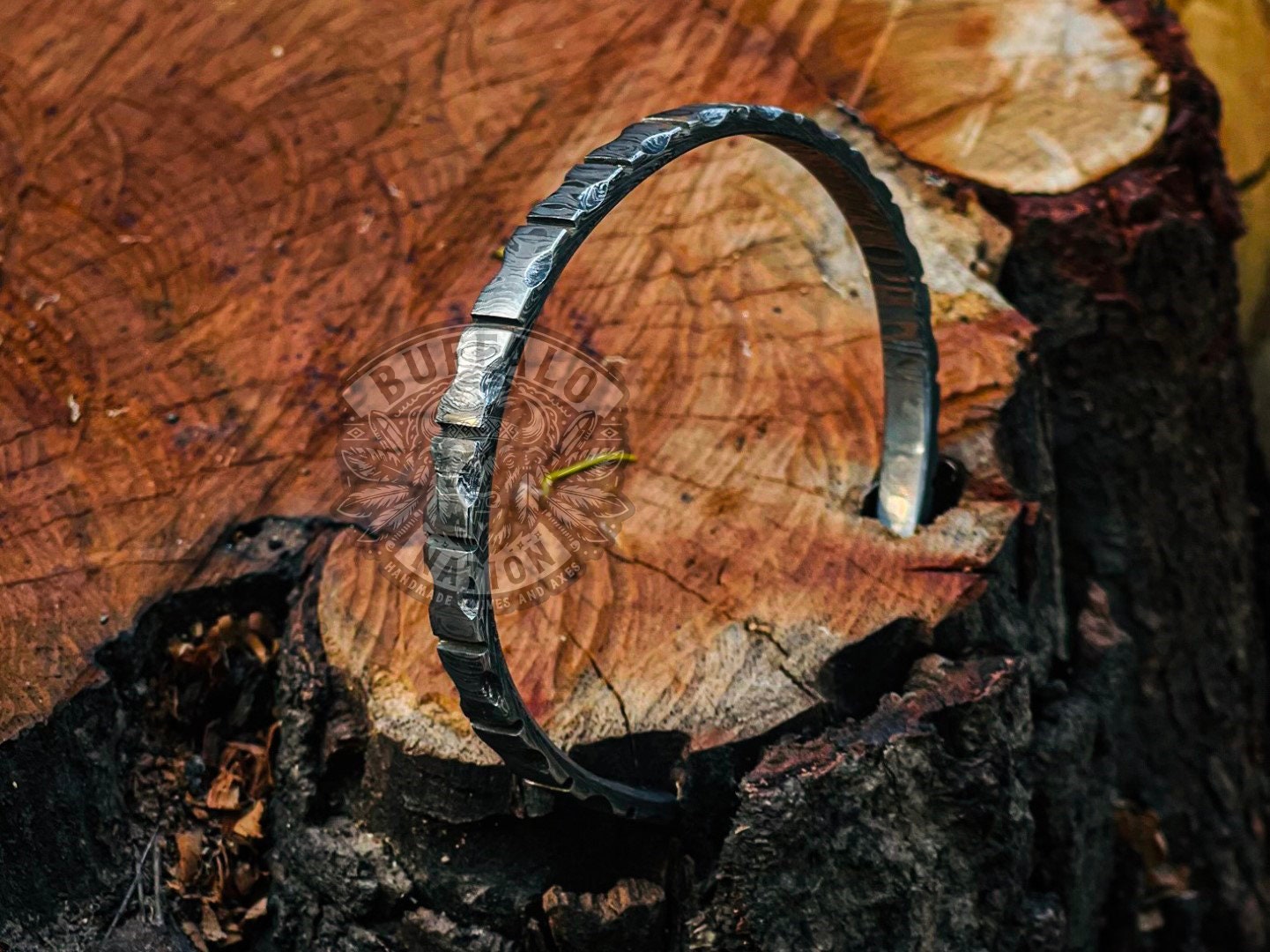 Hand Forged Damascus Bracelet, Damascus Steel, Viking Oath Bracelet ...