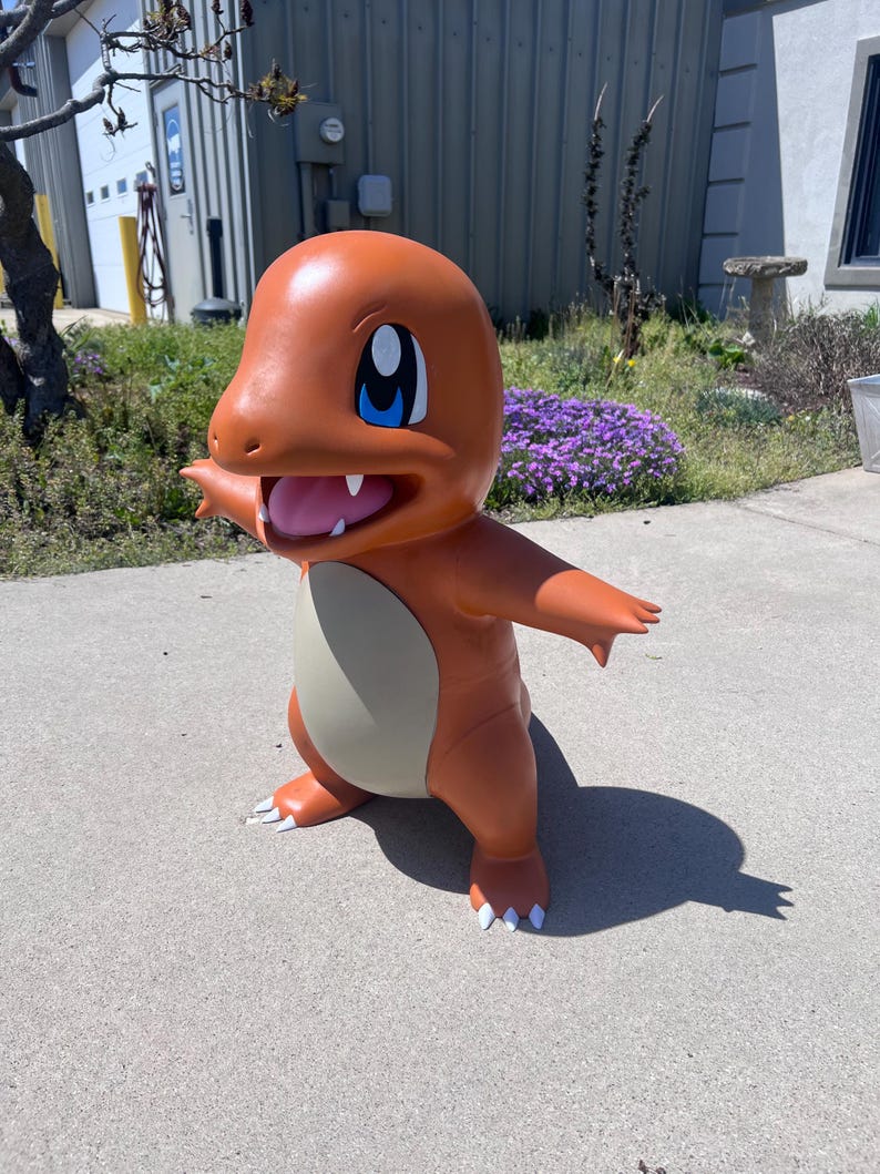2-foot Hand-painted Fire Lizard Starter Statue – Large Fan Art ...