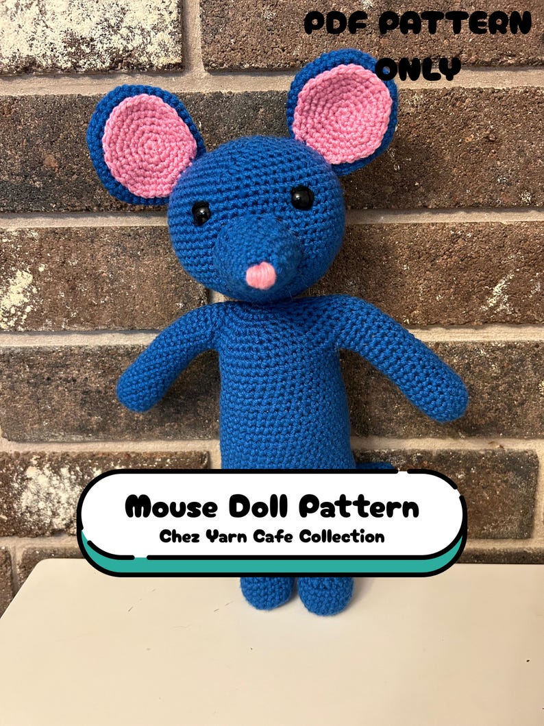 Mouse Doll, Crochet Pattern (chez Yarn Cafe) - Etsy