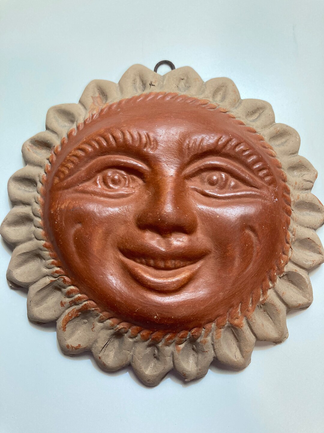 Terracotta Sun Face Homemade Clay, Patio Decor, Garden Decor - Etsy