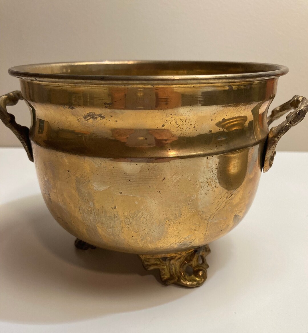 Vintage Cauldron Pot, Rustic Plant Pot, Jardiniere, Cacti Pot, Witchy ...