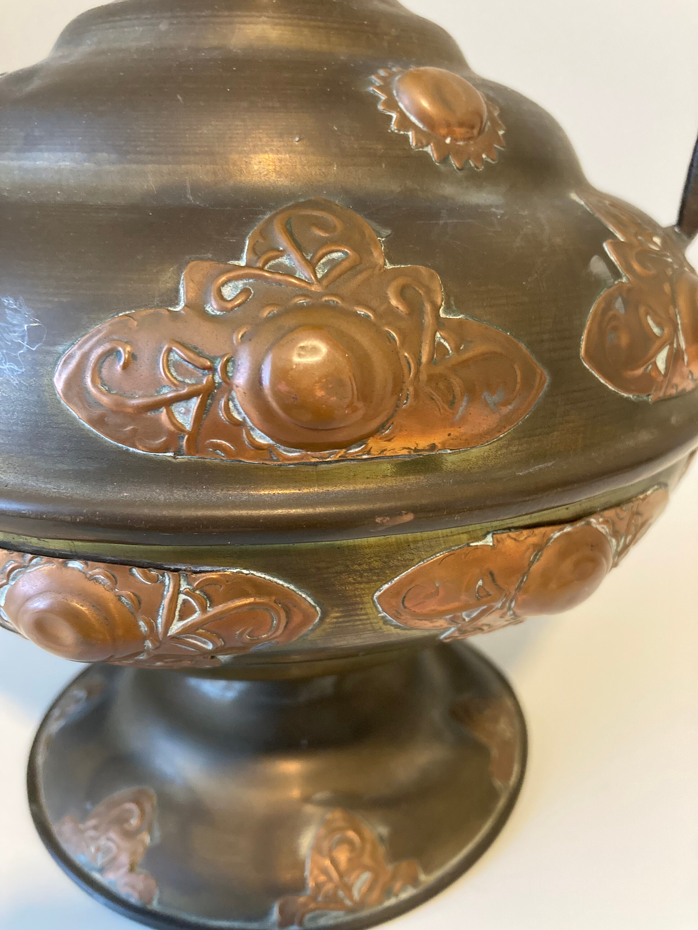 Vintage Trophy Handmade Brass Vase With Ornate Copper, Trophy Style ...
