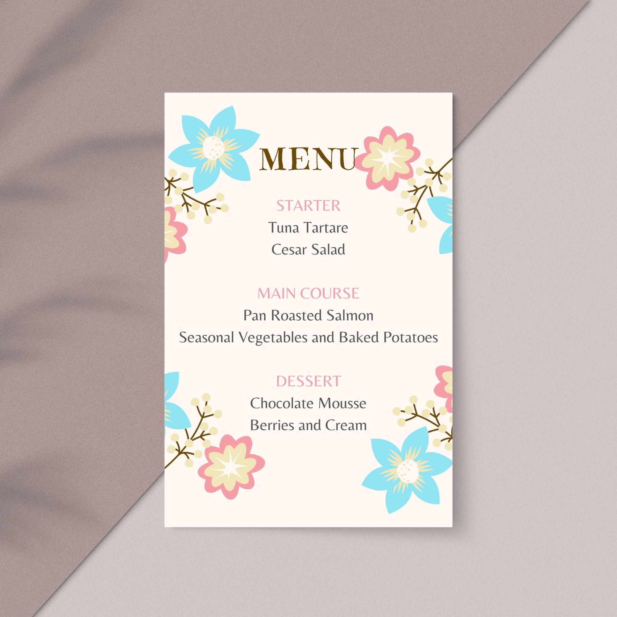 Menu, Gender Reveal, Gender Reveal Menu Template, Editable Menu, Custom ...