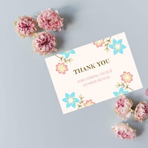 Thank You Card, Thank You, Gender Reveal, Gender Reveal Thank You Card ...
