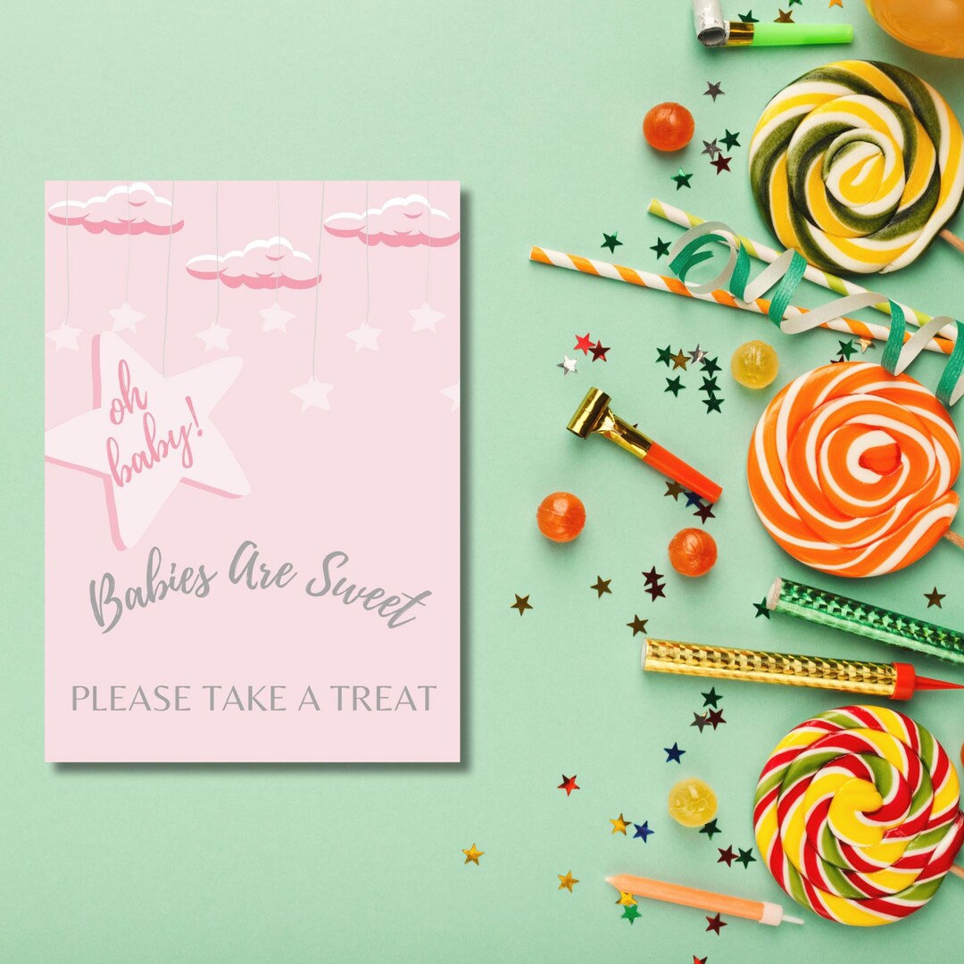 Sweets Sign, Baby Shower Sweets Sign, Baby Shower Sweets Sign Template ...