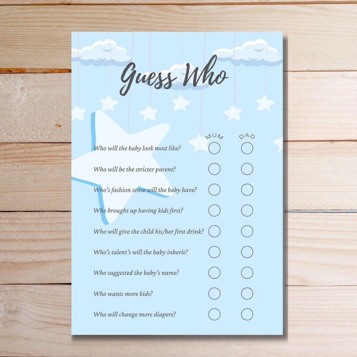 Baby Shower Games, Guess Who, Baby Shower Game Template, Baby Shower Guess Who Game, Baby Shower ...