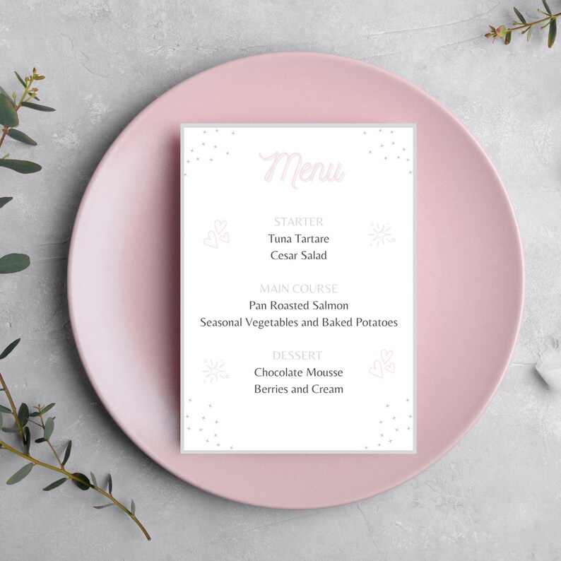 Menu, Baby Shower Menu, Baby Shower Menu Template, Editable Menu, Baby ...