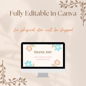 Thank You Card, Thank You, Gender Reveal, Gender Reveal Thank You Card ...