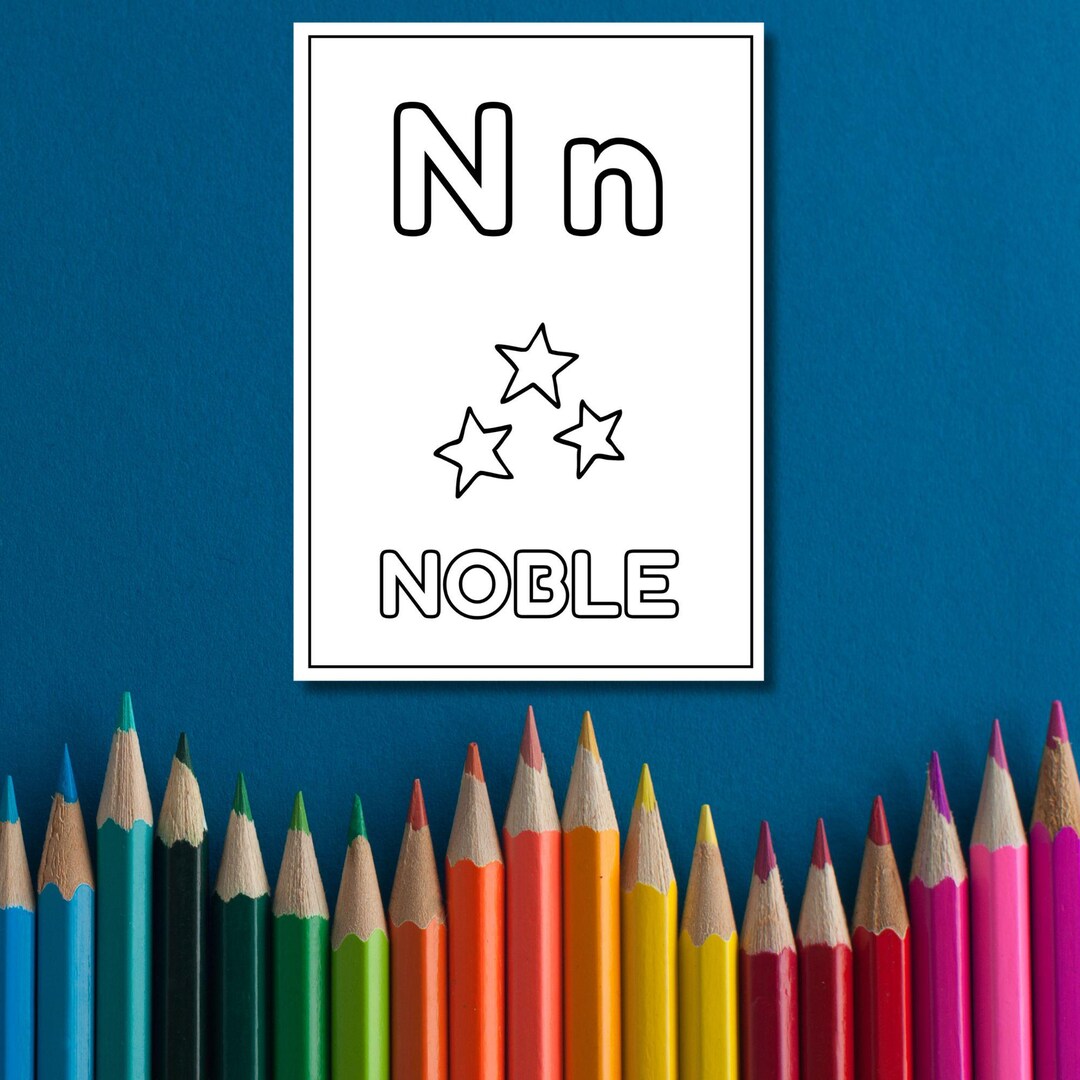 Colouring Page, Alphabet Colouring Pages, ABC, Letter "n", Affirmations ...