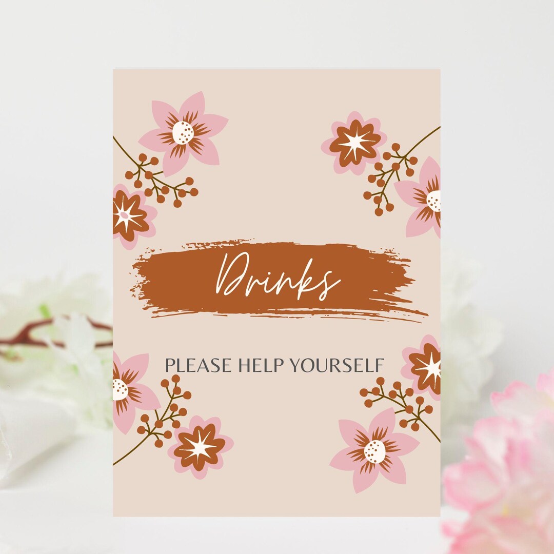 Drinks Sign, Gender Reveal Drink Sign, Gender Reveal Drinks Sign ...
