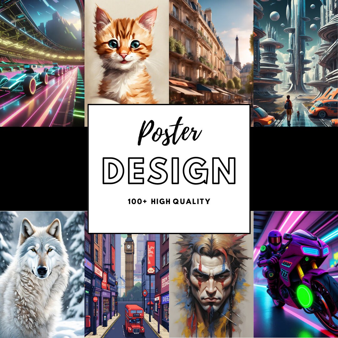 100 Poster Designs - Etsy