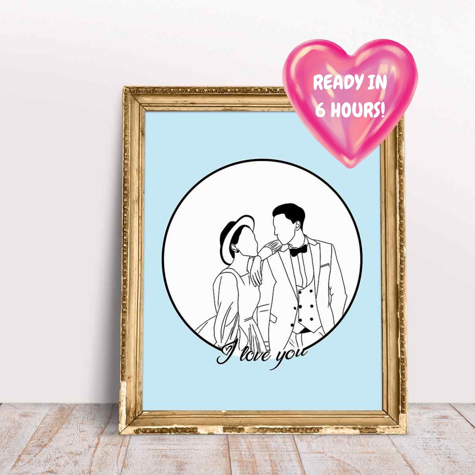 Custom Line Drawing, Faceless Portrait, Portrait From Photo, Custom ...