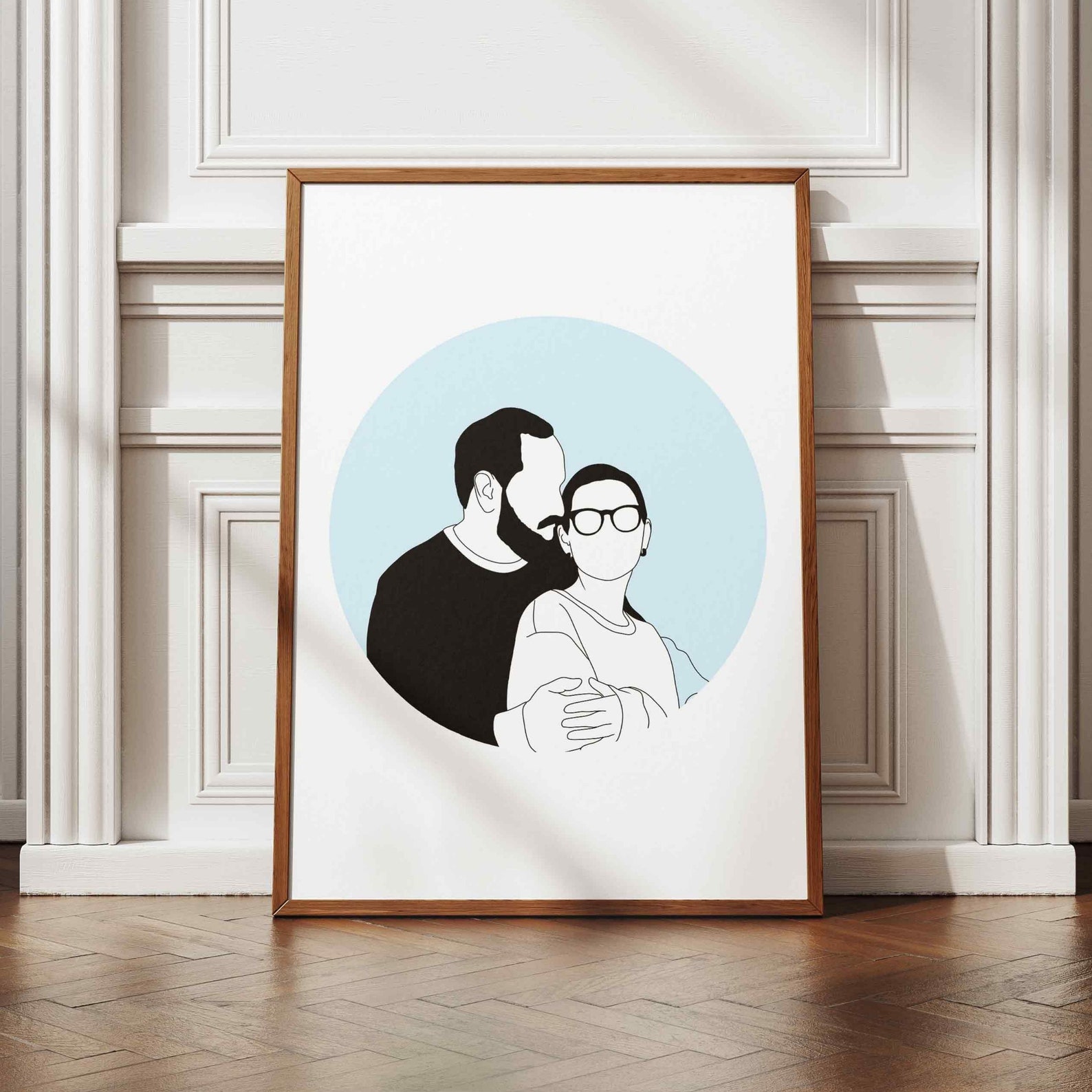 Minimalistic Custom, Custom Drawing Gift, Faceless Portrait, Family ...