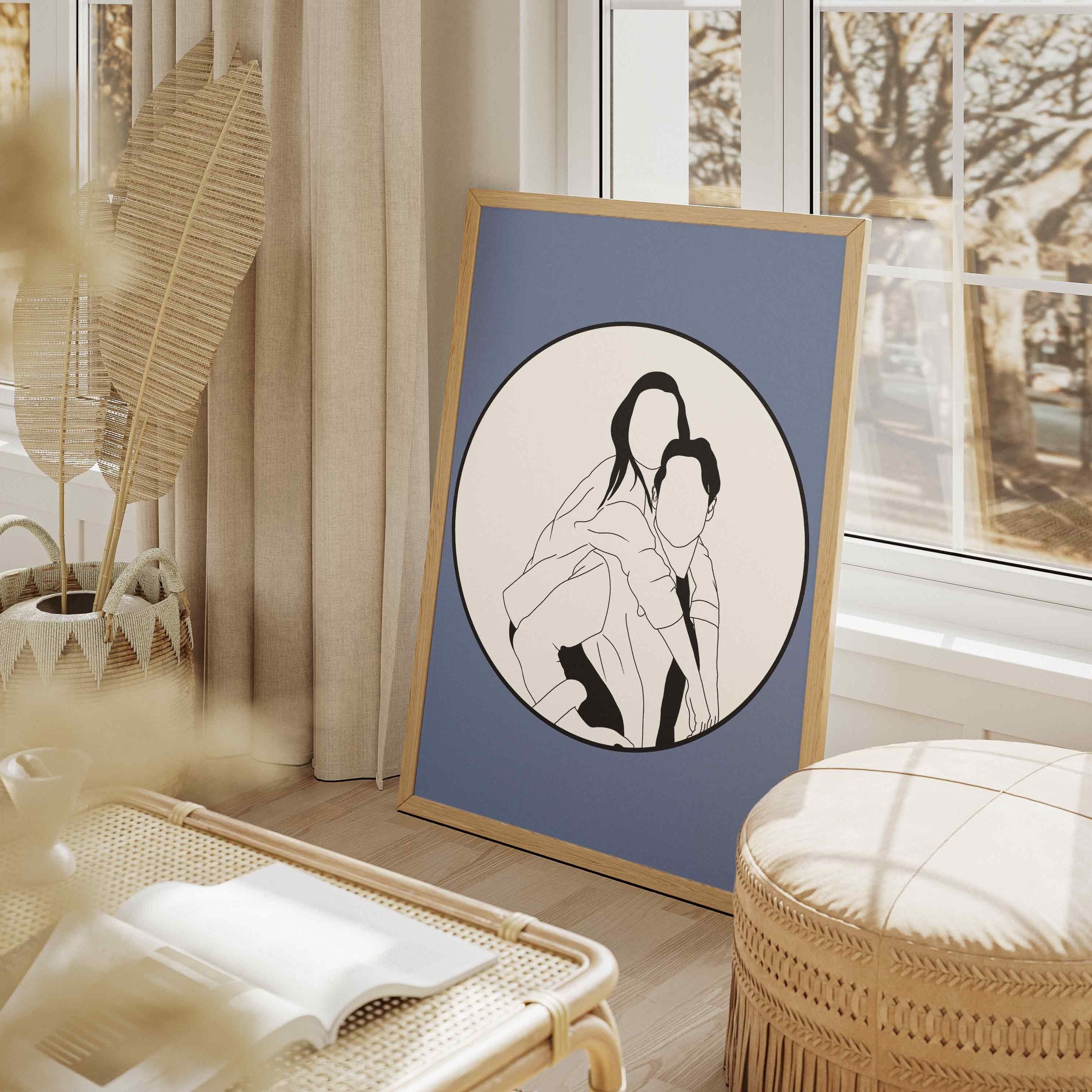 Custom Line Drawing, Faceless Portrait, Portrait From Photo, Custom ...