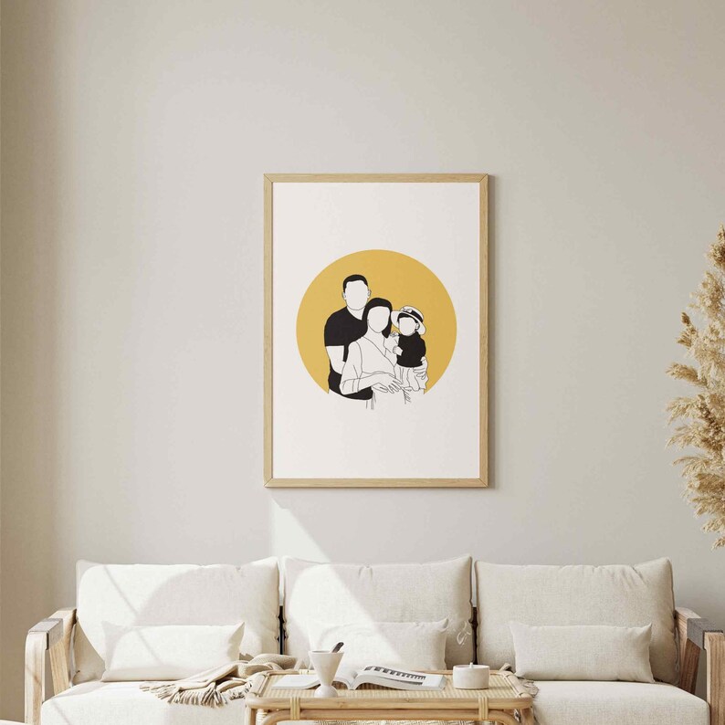 Minimalistic Custom, Custom Drawing Gift, Faceless Portrait, Family ...