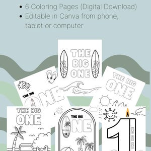 The Big One Editable Coloring Pages (digital Download) - Etsy