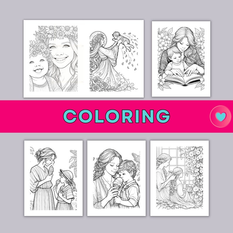 Mother's Day Coloring Pages Mother's Day Coloring Book for Kids Mother ...