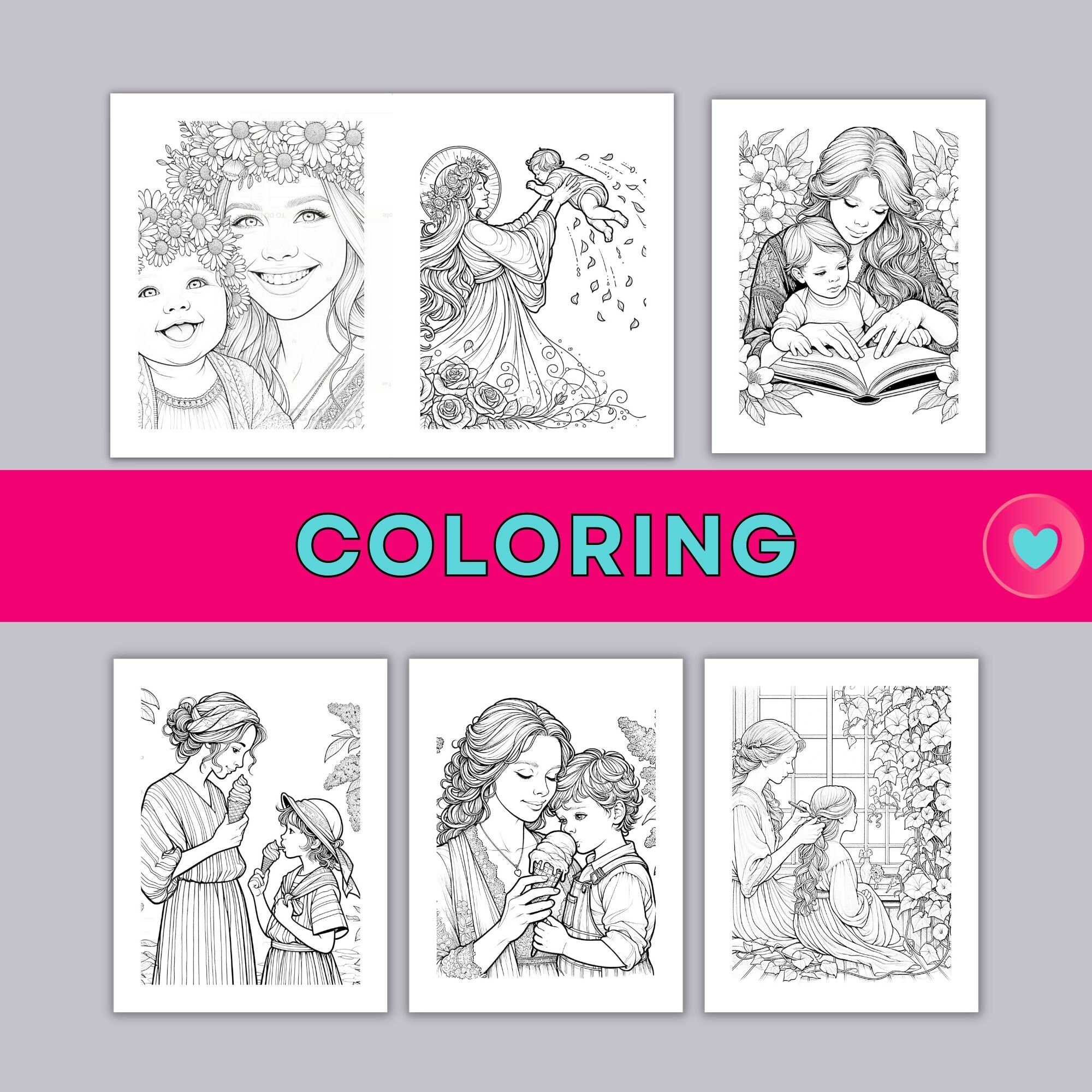 Mother's Day Coloring Pages Mother's Day Coloring Book for Kids Mother ...