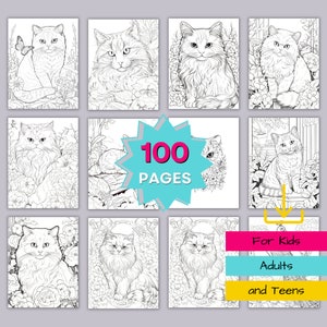 Cat Coloring Book Printable Pdf File Adorable Cats Coloring Pages for ...