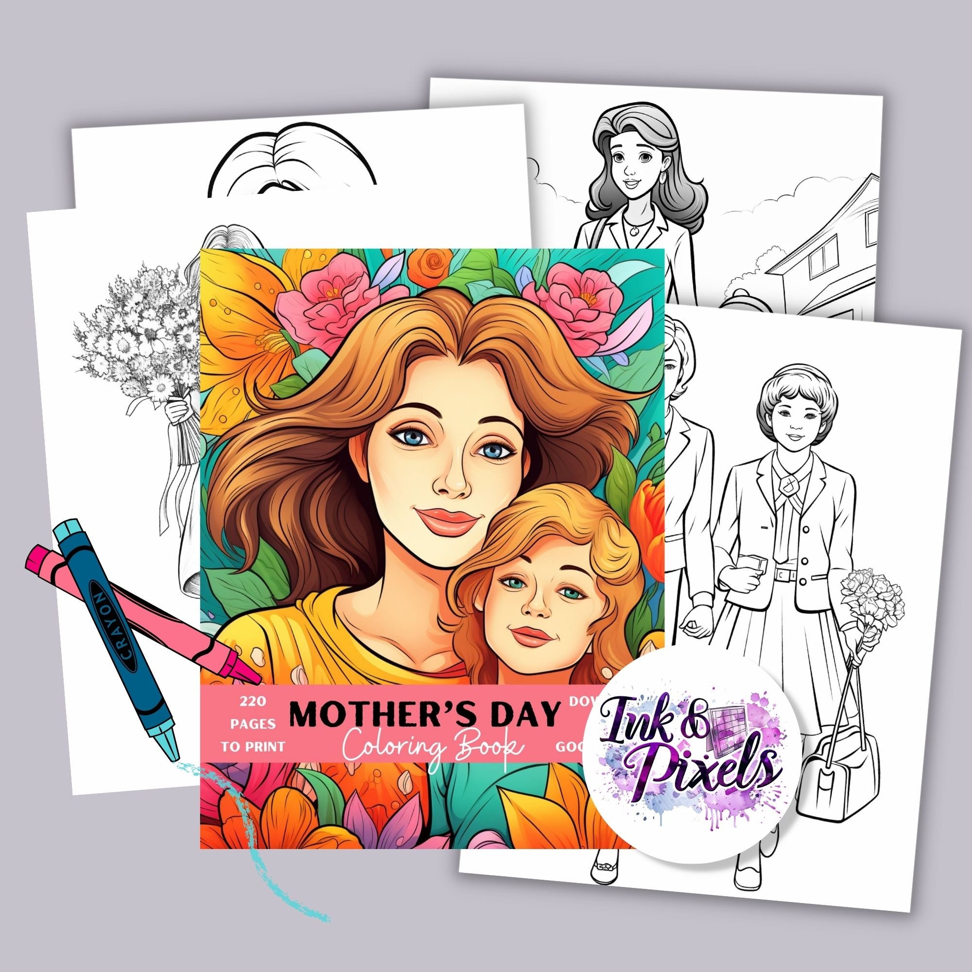 Mother's Day Coloring Pages Mother's Day Coloring Book for Kids Mother ...