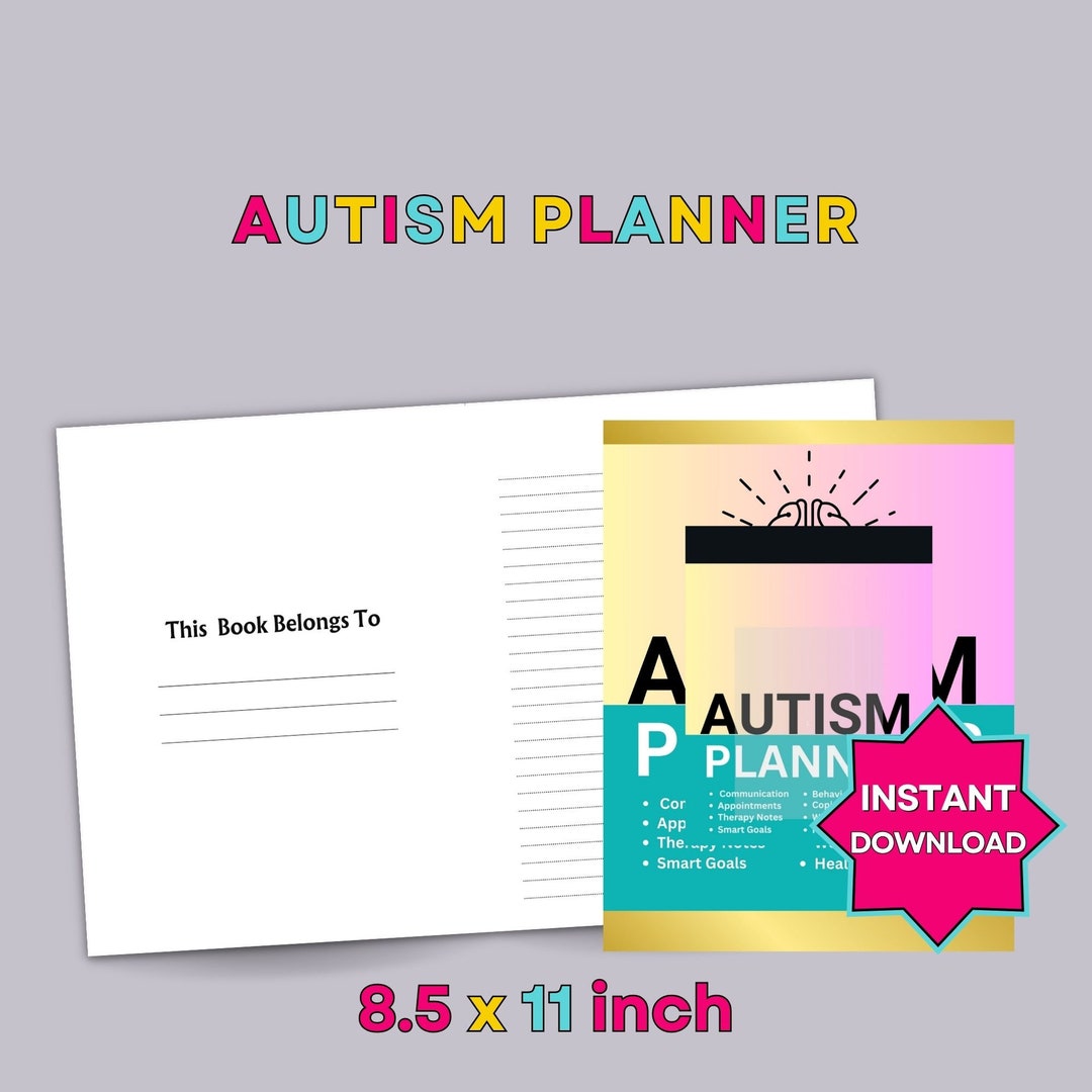 Autism Journal Autism Planner Workbook Self Diagnosis Autism Awareness ...