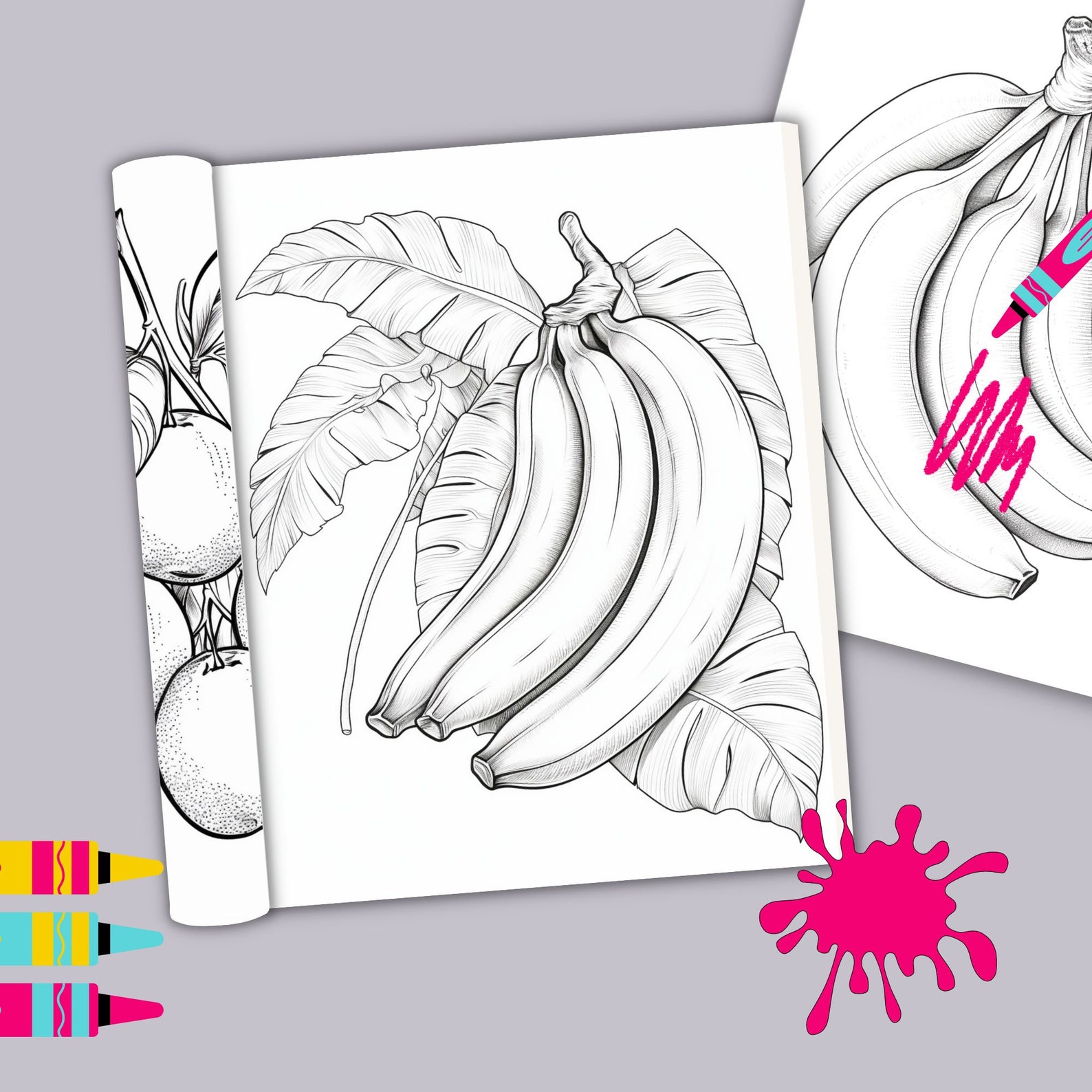 Fruit Coloring Pages Coloring Book Instant Download Printable Activity ...