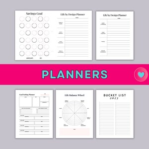 Dream Life Goals Worksheet Vision Board Template Goal Planner Goal ...