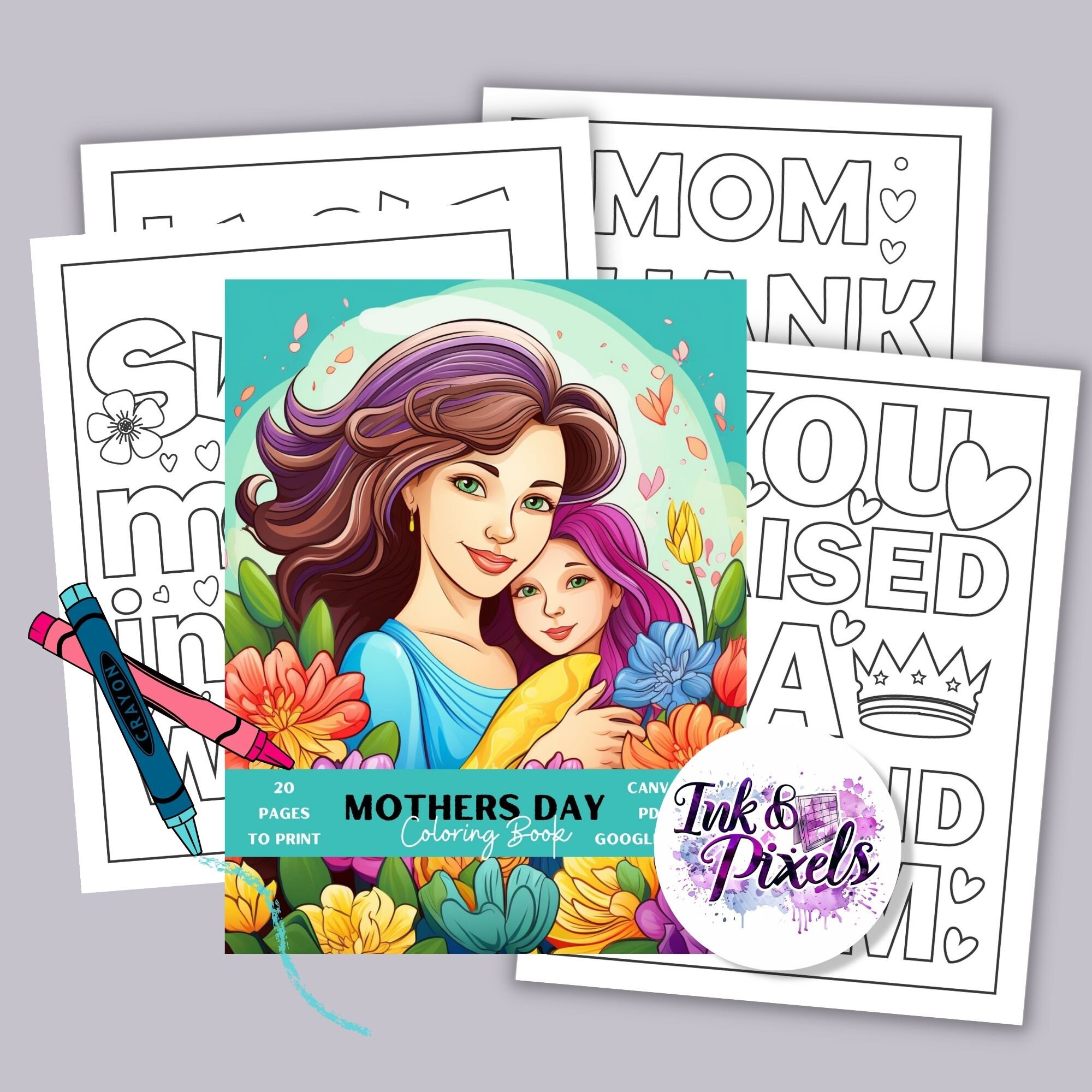 Mother's Day Coloring Pages Mother's Day Coloring Book for Kids Mother ...