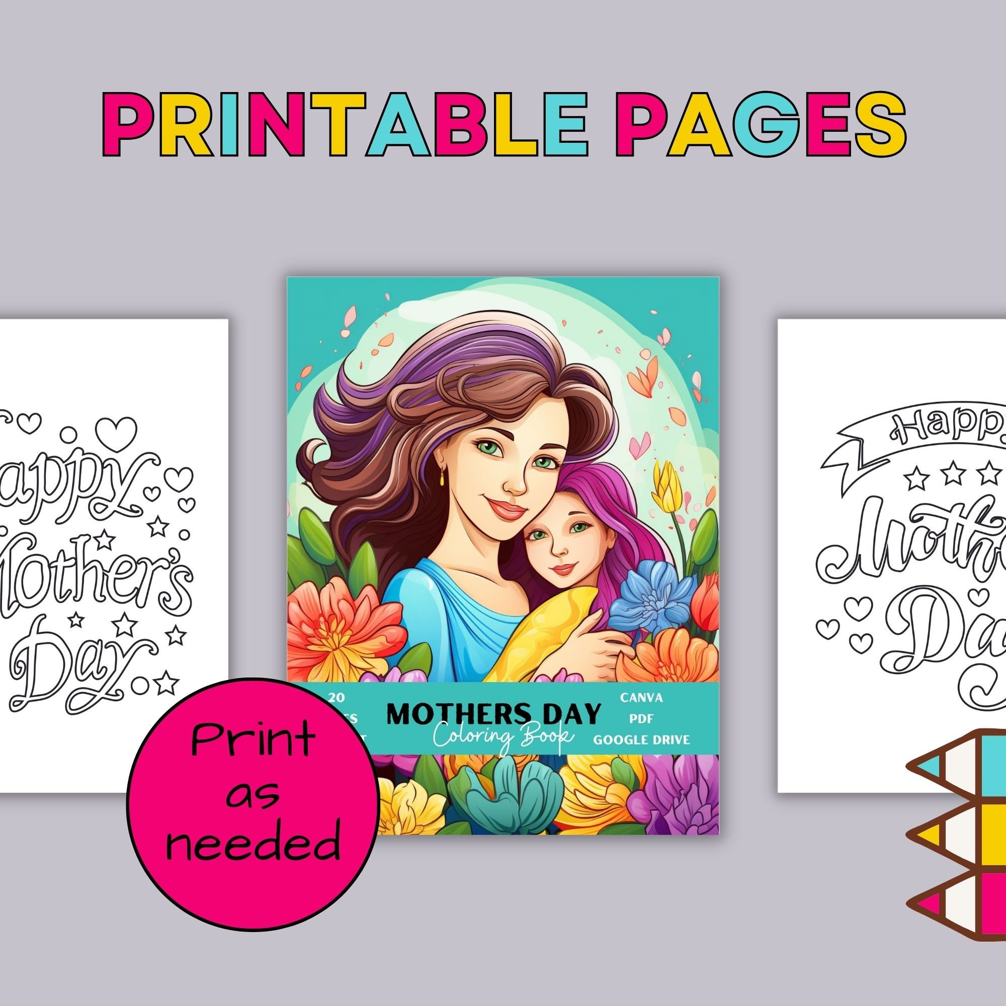 Mother's Day Coloring Pages Mother's Day Coloring Book for Kids Mother ...