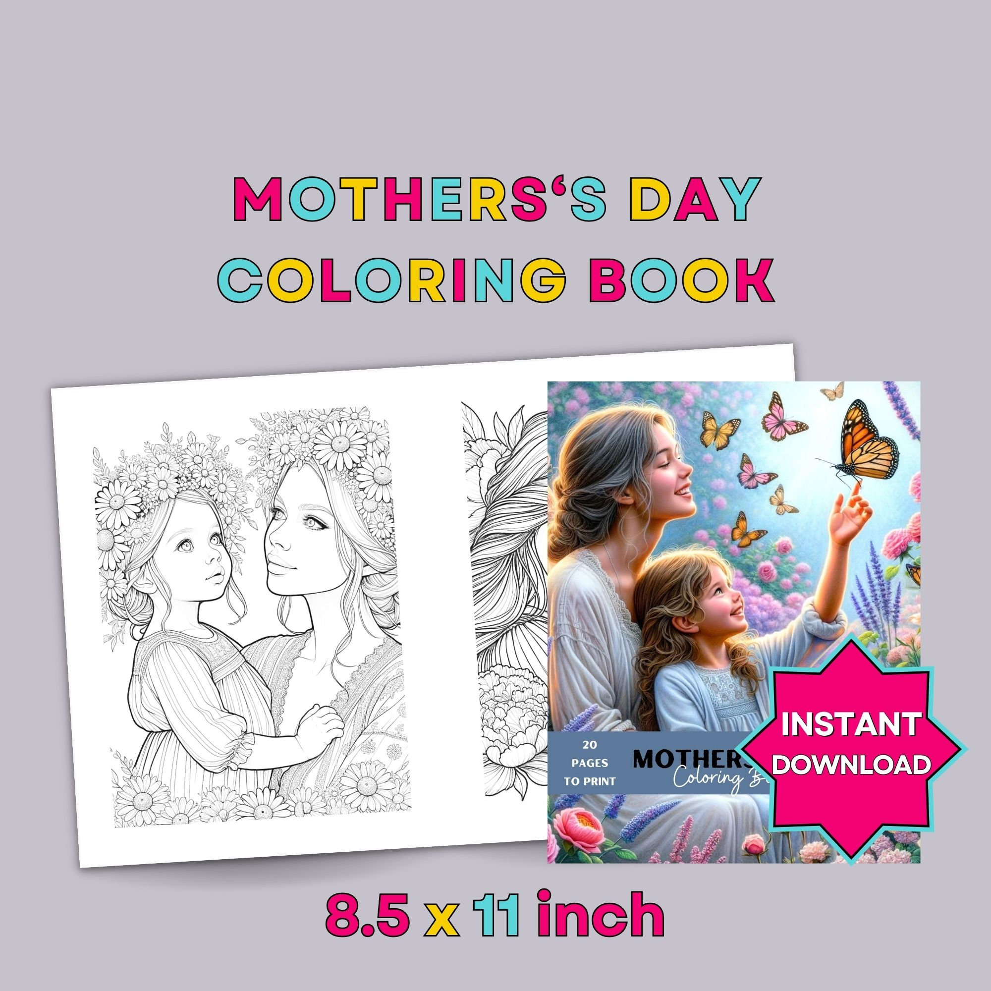 Mother's Day Coloring Pages Mother's Day Coloring Book for Kids Mother ...