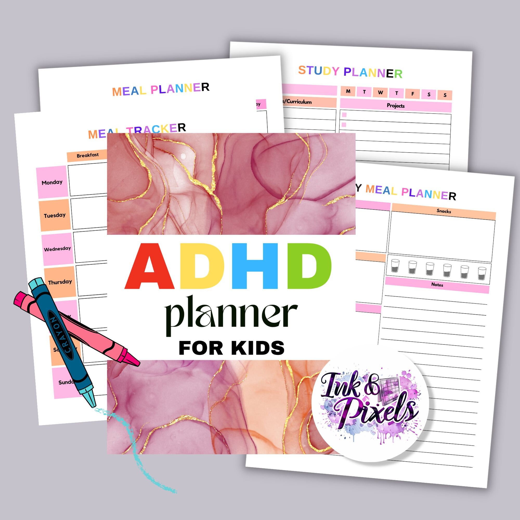 Adhd Planner for Kids Adhd Daily Planner Adhd Productivity Planner ...