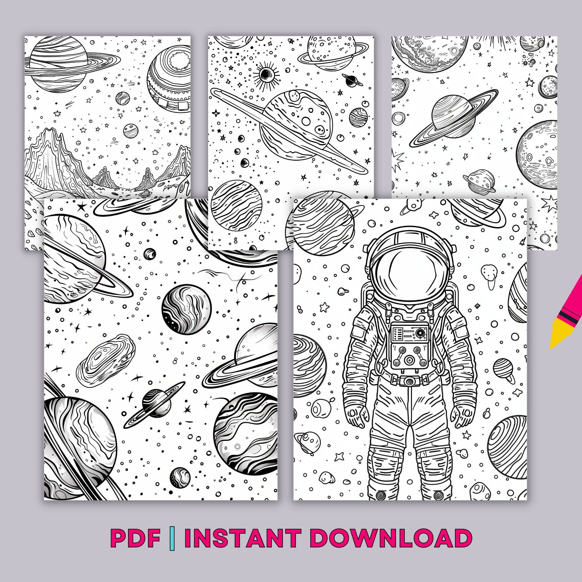 Space Coloring Pages Space Activity Sheets Space Pdf Coloring for Kids ...