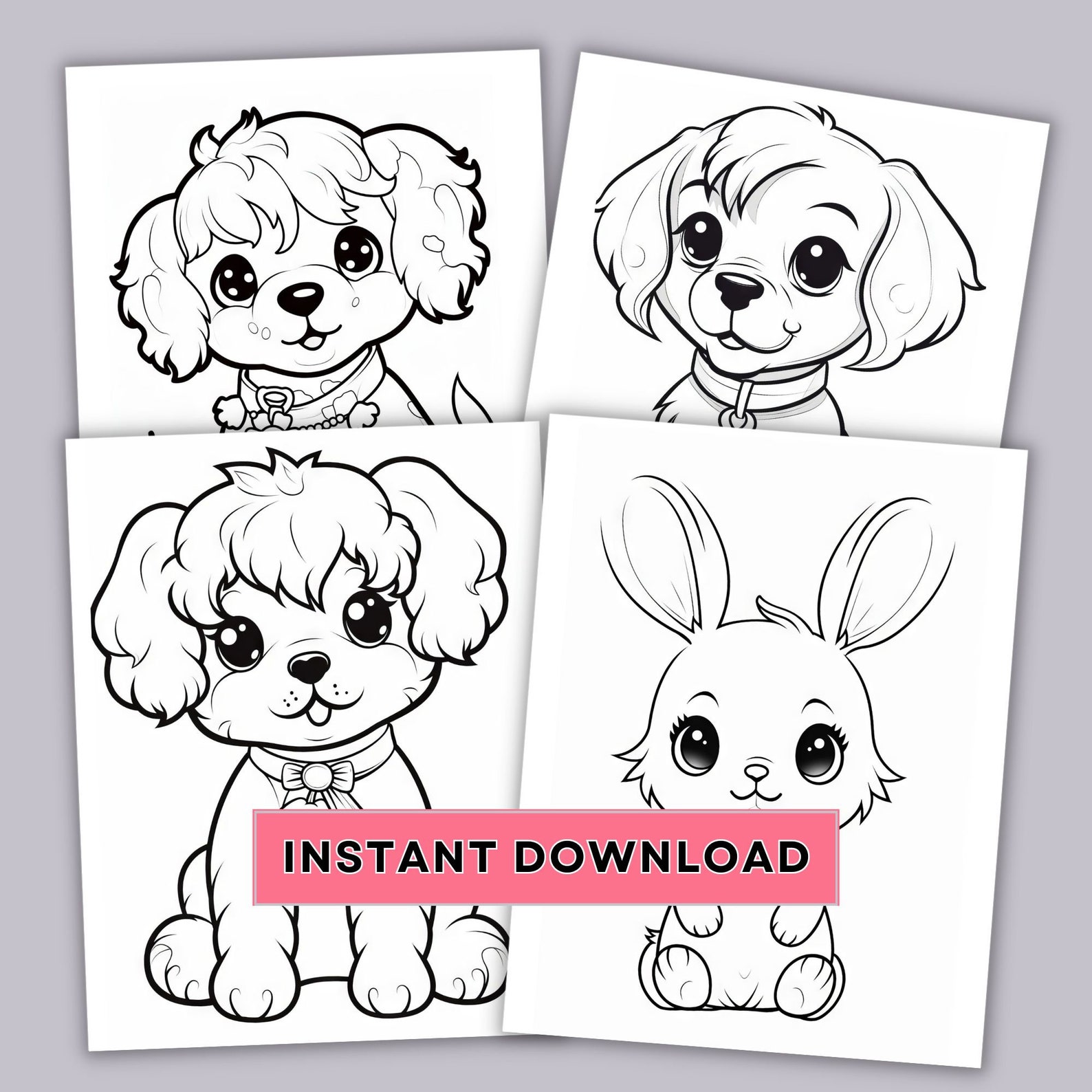Cute Pets Coloring Pages Cute Pets Coloring Book Animal Coloring Page ...