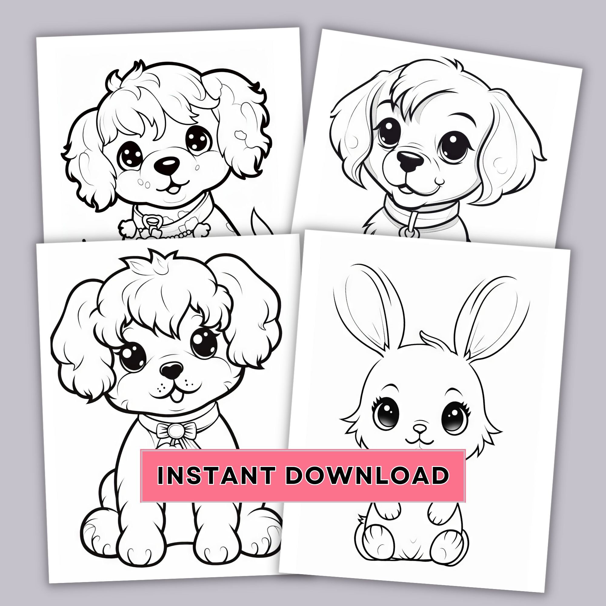 Cute Pets Coloring Pages Cute Pets Coloring Book Animal Coloring Page ...