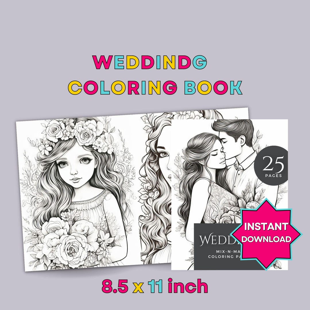 Wedding Coloring Pages Wedding Coloring Book Wedding Coloring Sheets ...