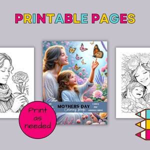 Mother's Day Coloring Pages Mother's Day Coloring Book for Kids Mother ...