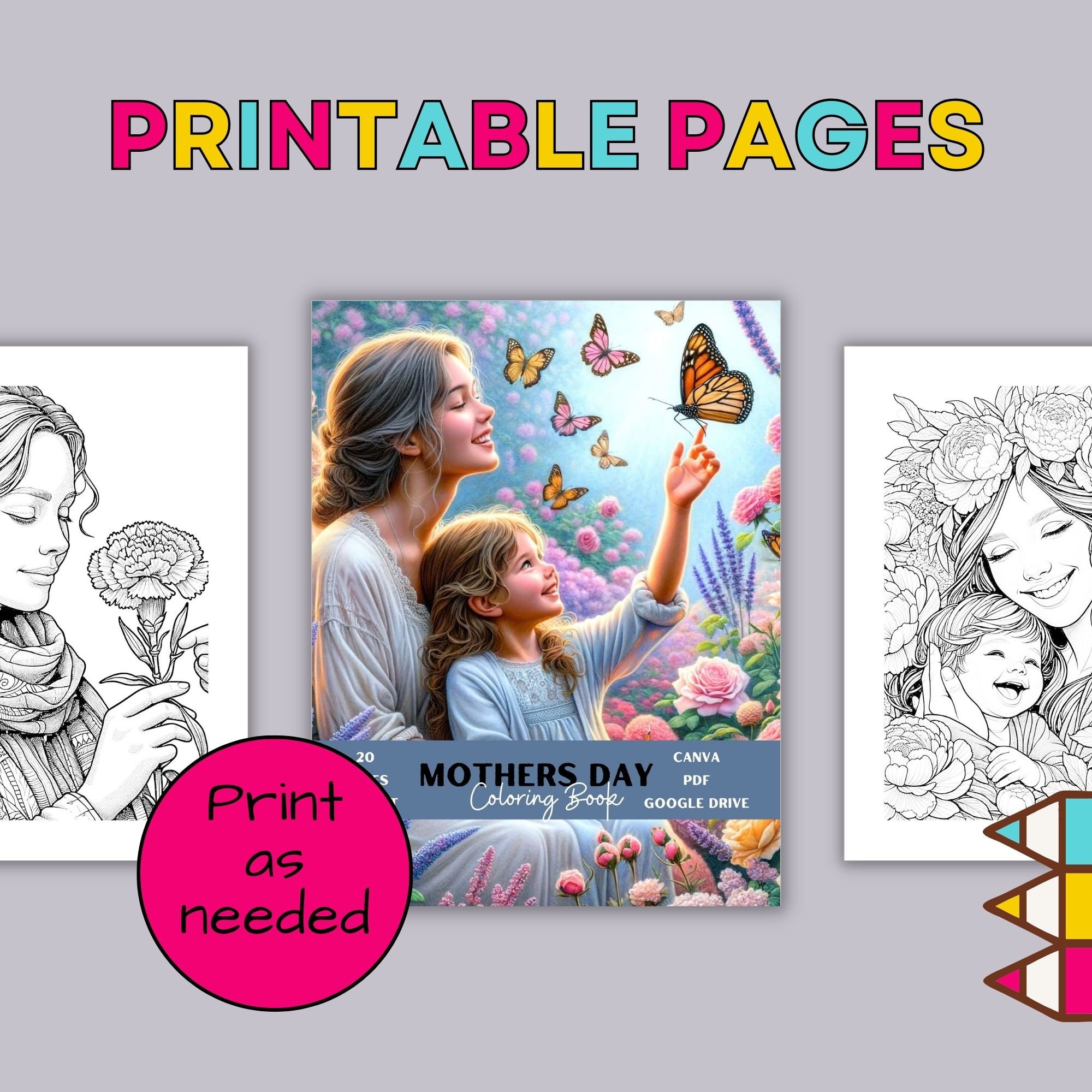 Mother's Day Coloring Pages Mother's Day Coloring Book for Kids Mother ...